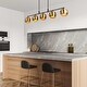 Modern Black Gold 5-Light Linear Chandelier Kitchen island Pendant ...
