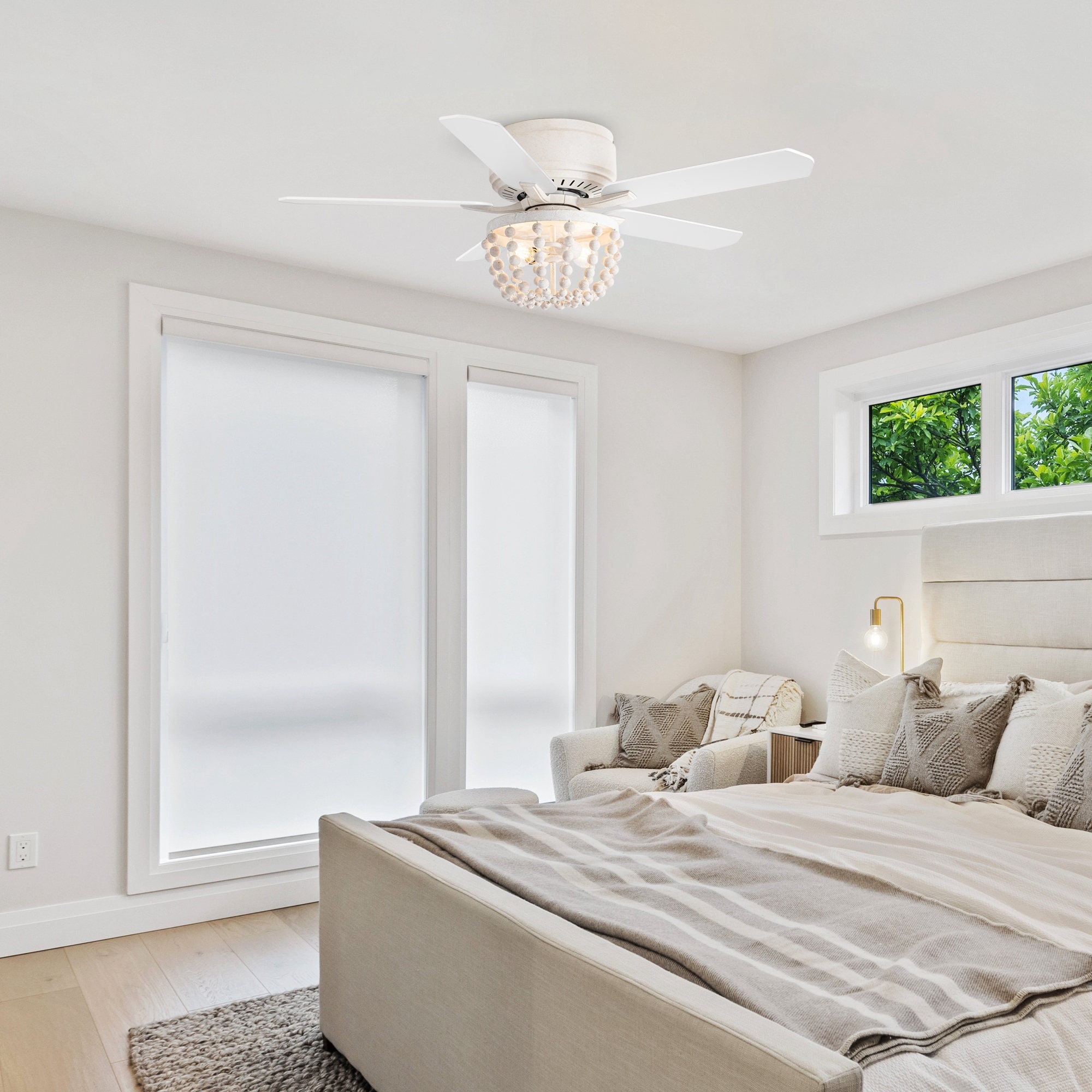 white ceiling fan for bedroom