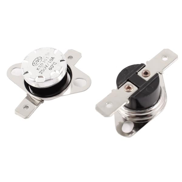 Unique Bargains 2 Pcs KSD301 Terminals 60C Celsius Thermostat ...