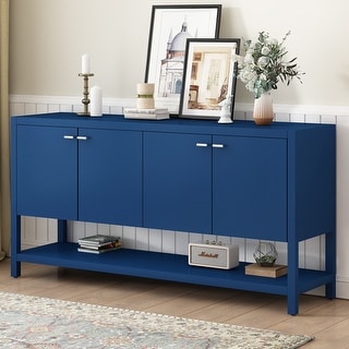 Four-Door Entrance Cabinet Cupboard Console Table with Bottom Storage ...