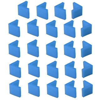 50mm x 50mm Angle Iron Foot Pad L Shaped PVC Leg Cap 24pcs - Blue - Bed ...
