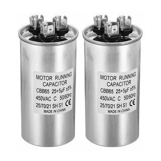 CBB65 Run Capacitor, 2Pcs 450V Aluminum Case with 3 Terminal - Bed Bath ...