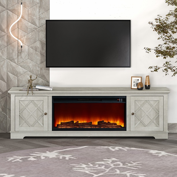 78 TV Stand with 36 Fireplace for up to 400sq ft 78 W x 23.5 H x 15.5 D On Sale Bed Bath Beyond 38266136