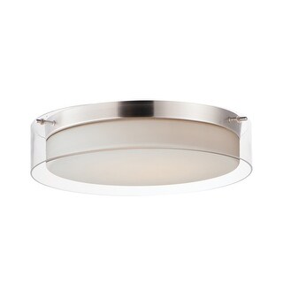 Maxim Duo 16" Wide LED Flush Mount Drum Ceiling Fixture - Bed Bath ...