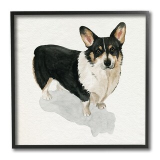 Stupell Corgi Pet Dog Portrait Soft Neutral Shadow Framed Wall Art, 12 ...