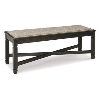Trekk Dining Bench, X-Stretcher and Nailhead Trim, Black Wood, 50 Inch ...