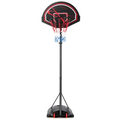 Black Portable Basketball Hoop Stand with Wheels and 2 Nets - Bed Bath ...