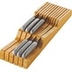 In-Drawer Knife Block - Bamboo Knife Drawer Organizer for Kitchen ...