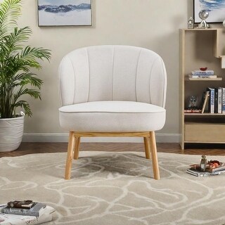 Natural Ash Wood Lounge Shell Chair with Modern Design and Padded Seat ...