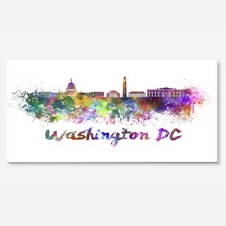 Designart 'Washington DC Skyline' Cityscape Metal Wall Art - Bed Bath ...
