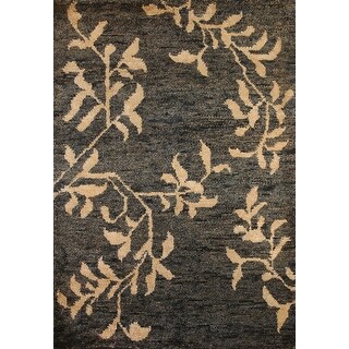Abstract Oriental Area Rug Handmade Jute Carpet - 5'4