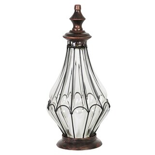 Exhart Clear Glass Lantern with LED Candle on a Timer - Bed Bath ...