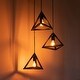 Modern 3 Bulb Triangle Shapes Ceiling Hanging Light Fixture, Black ...