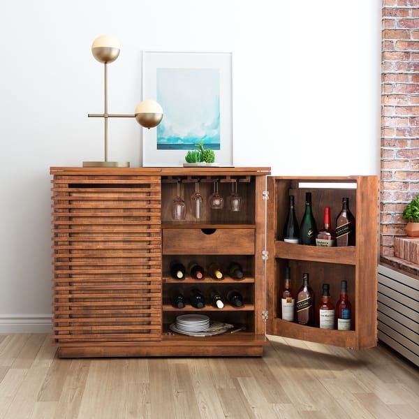 Belfry Bar Cabinet Walnut - Bed Bath & Beyond - 15439215