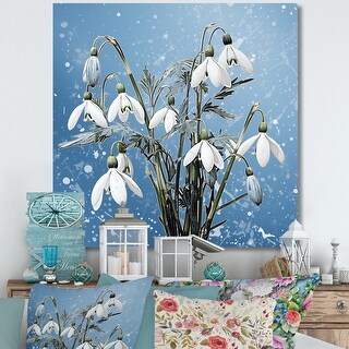 Designart "Minimalism Snowdrop Flower Photo I" Snowdrops Wall Art - Bed ...