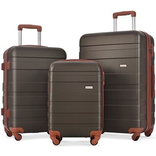 3Pcs Luggage Sets Durable Suitcase Sets with Spinner Wheels and TSA ...