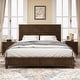 GDFStudio - Harrison Sturdy Solid Wood Bed Frame with Tall Headboard ...
