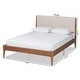 Lenora Mid-Century Modern Fabric Upholstered Wood Platform Bed - Beige ...