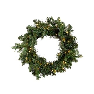 Pre-Lit Battery Operated Noble Fir Artificial Christmas Wreath, 18-Inch ...