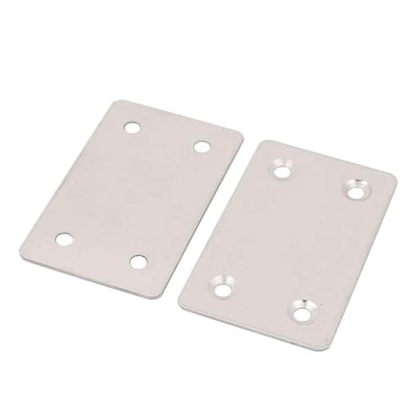 Metal Rectangle 4 Holes Flat Mending Repair Plates Brackets 2pcs ...