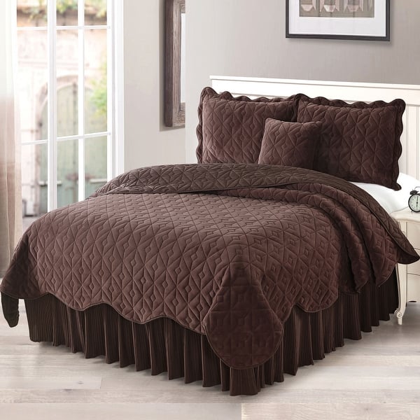 Serenta 18 Inch Drop Diamond Square Matching Bed Skirt - On Sale - Bed ...