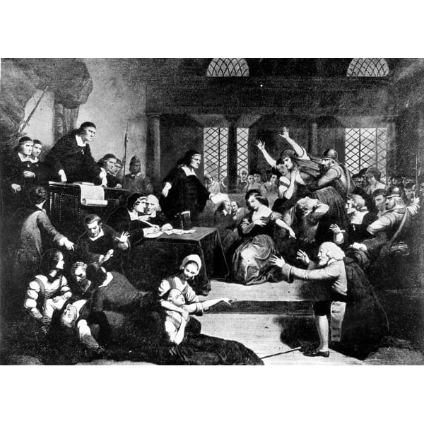 Salem Witch Trial-Painting Depicting A Scene In A Courtroom During The ...