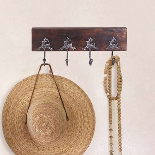 Silver Antique Baby Reindeer Rustic Wall Hook Rack - Bed Bath & Beyond ...
