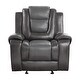 Grete Light Dark Gray Premium Faux Leather Glider Reclining Chair - Bed ...