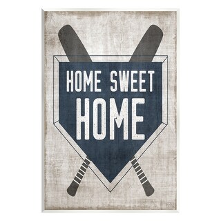 Stupell Rustic Sweet Home Baseball Bats & Base Plate Wood Wall Art, Design by Natalie ...