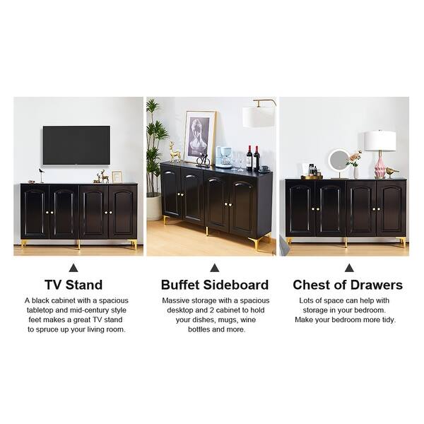 Mid Century Modern Buffet Table with Adjustable Shelf - Bed Bath ...