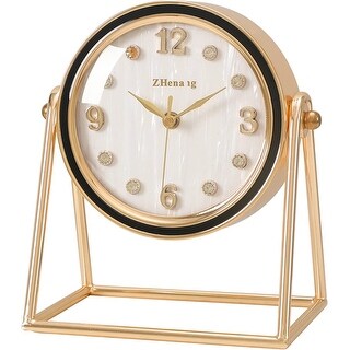 Metal Shelf Analog Table Clock, Nordic Light Luxury Modern Home Fashion ...