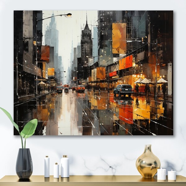 Designart "Orange Impressions II" Abstract Collages Wall Decor - Bed ...