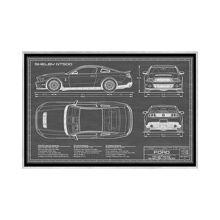 iCanvas "Shelby GT500 (2013-2014) Black" by Action Blueprints Framed ...