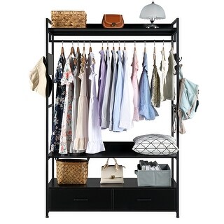 Multifunctional Independent Wardrobe Manager with 2 Drawers and Shelf ...