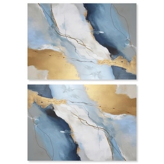 Connected Abstract Set Canvas Coastal Abstracts by Art Remedy - Bed ...