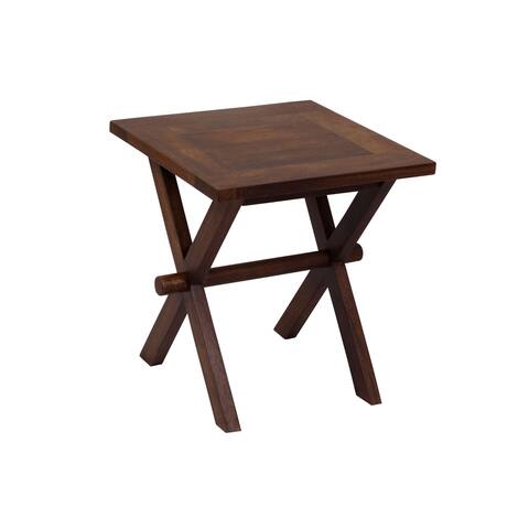 X-Table Solid Mango Wood End Table, Chestnut - Overstock - 28275081