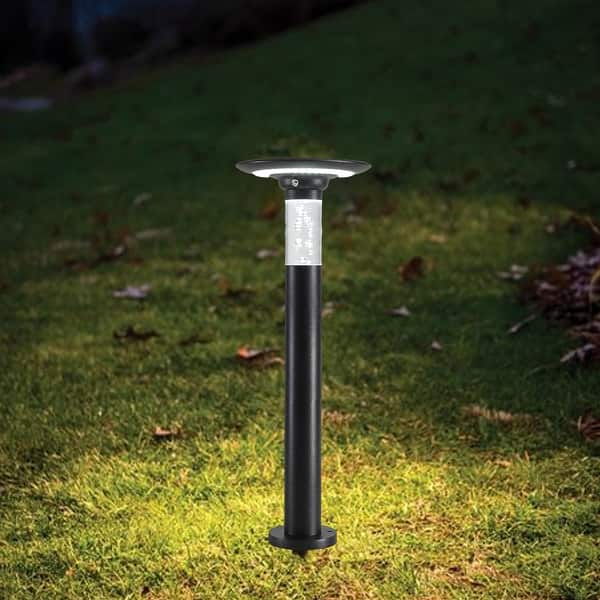 JASIWAY Outdoor Solar Glass Column Headlights - Black - Bed Bath ...