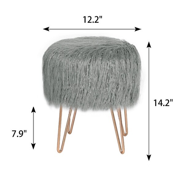 Furry ottoman stool store