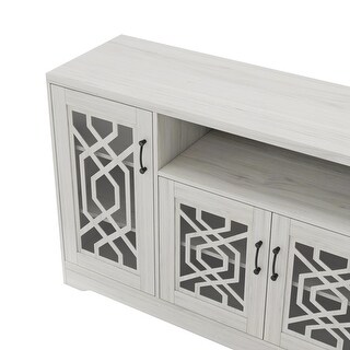 Rustic Media Console with Storage Shelves, Grey - Bed Bath & Beyond ...
