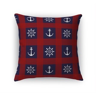 ANCHOR GALORE NAVY AND RED Accent Pillow By Kavka Designs - Bed Bath ...