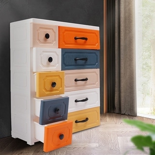 Plastic 10-Drawers Dresser Colorful Storage Cabinet Chest - Bed Bath ...