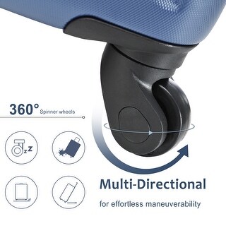 2 Piece Hard Case Trunk Expandable Suitcase Set Storage Trunks, Blue ...