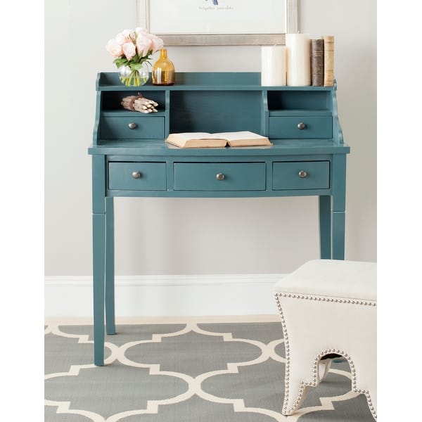SAFAVIEH Landon Navy Writing Desk - Bed Bath & Beyond - 8692328