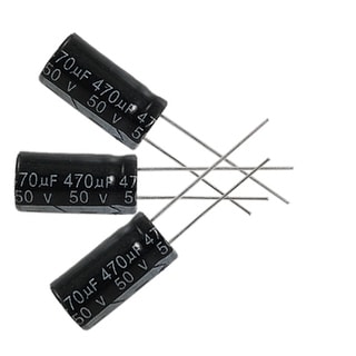 10 x 470uF 50V 105C Radial Electrolytic Capacitor 10x20mm - Black - Bed ...