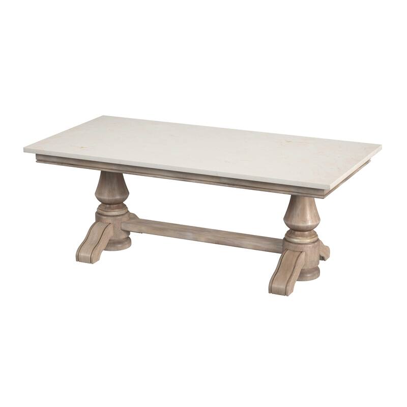 Danielle Genuine Marble Coffee Table - Overstock - 38244946