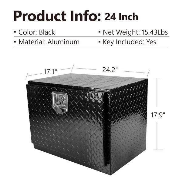 24 Inch Aluminum Stripes Plated Tool Box with Lock and Keys - Bed Bath ...