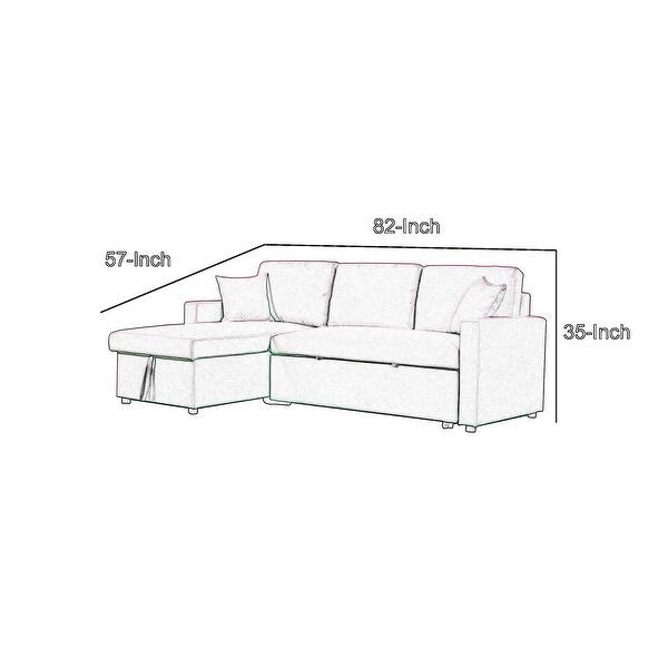 Kip 82 Inch Modern Sleeper Sectional Sofa Bed with Storage Chaise, Blue ...