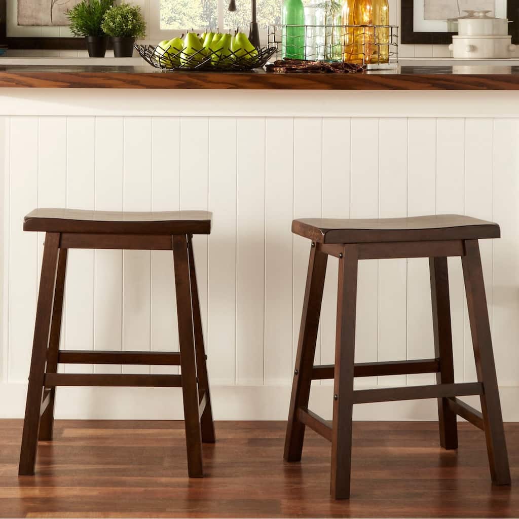 Salvador Saddle 29-inch Counter Height Backless Stools (Set of 2) by ...
