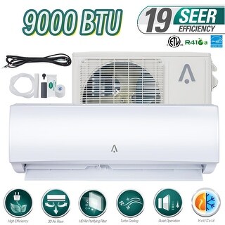 9000 BTU Mini Split Air Conditioner Heat Pump 19 SEER 110V Inverter ...
