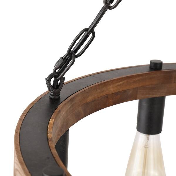 Anmytek Round Pendant Lighting 8 Light Wagon Wheel Rustic Farmhouse